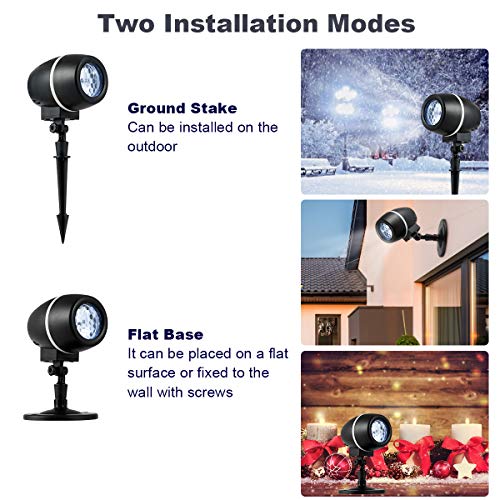 Tangkula Christmas Snowflake LED Projector Lights, Rotating Snowfall Projection with Remote Control, Outdoor Landscape Decorative Lighting for Christmas, Holiday, Party, Wedding, Garden, Patio