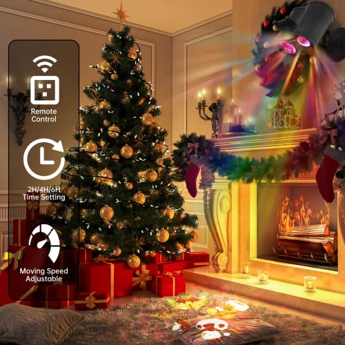 Halloween Christmas Projector Lights Outdoor 2-in-1 Waterproof Ocean Wave Projector Lights 26 HD Effects 3D Pattern & Ocean Wave with RF Remote Control for Xmas Thanksgiving Holiday Party Garden Decor