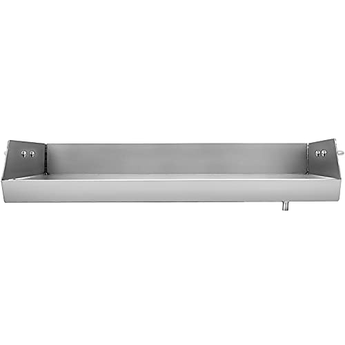 Happybuy Stainless Steel Griddle,32" X 17" Universal Flat Top Rectangular Plate, BBQ Charcoal/Gas Grill with 2 Handles and Grease Groove with Hole,Grills for Camping, Tailgating and Parties