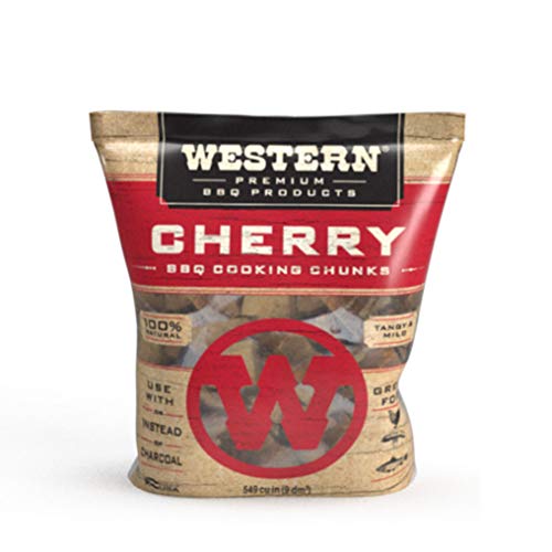 Western BBQ Smoking Barbecue Pellet Wood Grill Cooking Chip Chunks, Cherry (2-Pack)