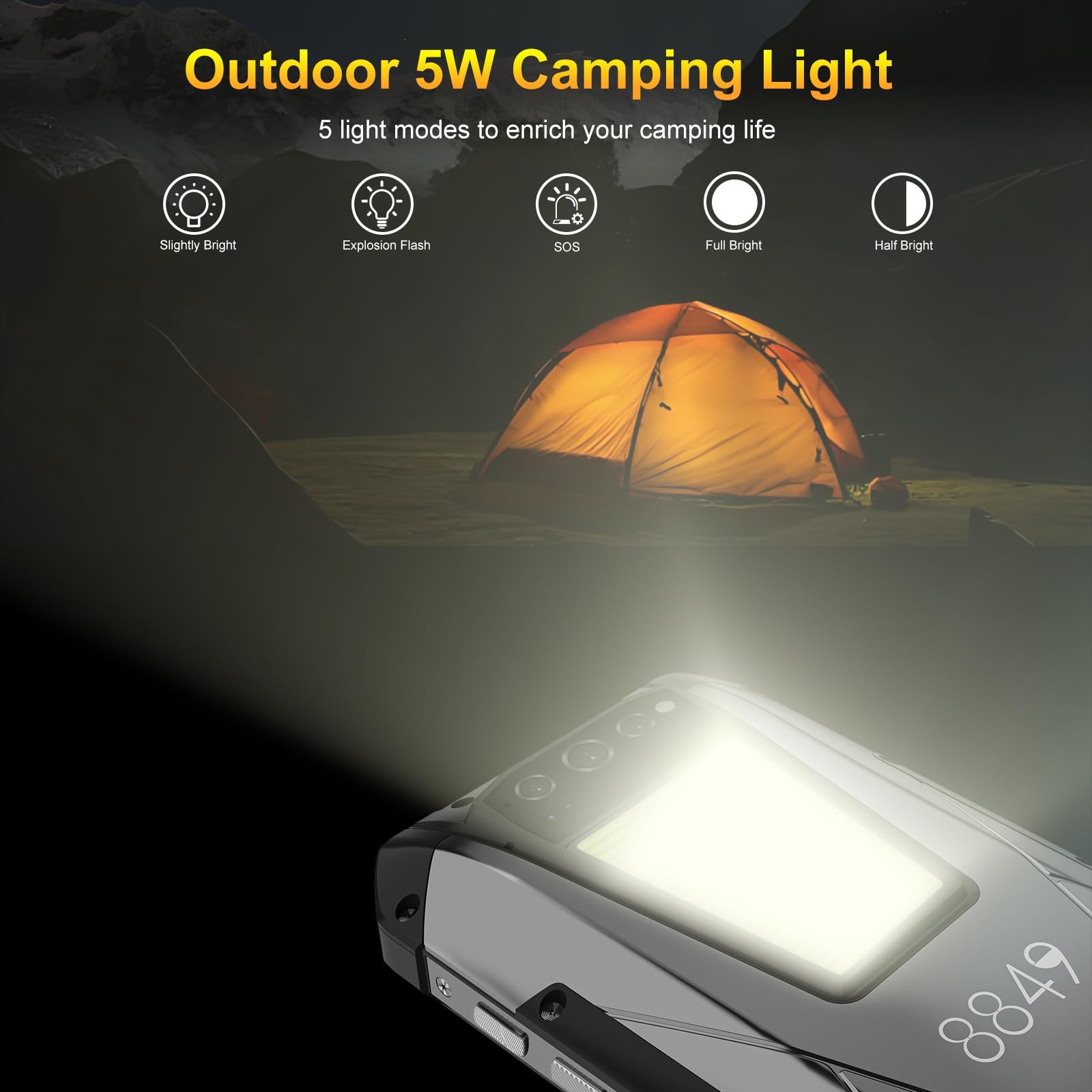 8849 Tank Rugged Smartphone, 22000mAh(66W) 22GB+256GB 4G Android Phone Unlocked with 1200LM Camping Light, IP68 Waterproof 6.81" Android 12 Rugged Cell Phone, 108MP Camera, Single Speaker/NFC/OTG