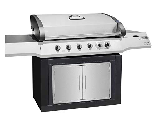 AdirHome 33" Stainless Steel Grill Double Access Double-Face Door with Towel Holder - Easy Install Heavy Duty Stainless Steel Rust Resistant Access Door with Chromium Plated Handle (Vertical Handle)