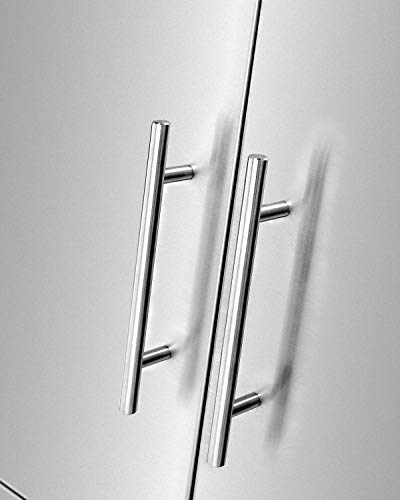 AdirHome 33" Stainless Steel Grill Double Access Double-Face Door with Towel Holder - Easy Install Heavy Duty Stainless Steel Rust Resistant Access Door with Chromium Plated Handle (Vertical Handle)