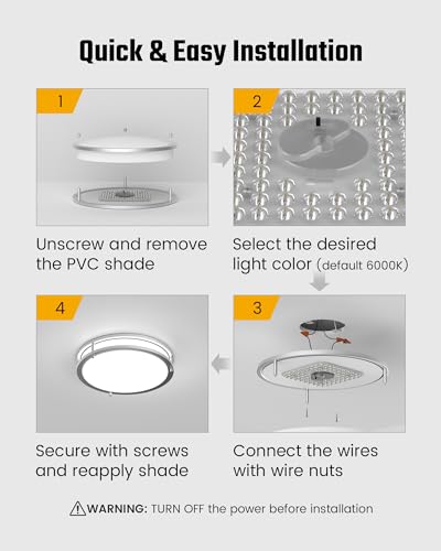 SUPERDANNY 36W LED Flush Mount Ceiling Light Fixture, 13 Inch Modern Ceiling Lamp, 3000K/3700K/4500K/5100K/6000K Dimmable Ceiling Lights for Bedroom Kitchen Hallway Bathroom (Brushed Nickel, 2 Pack)