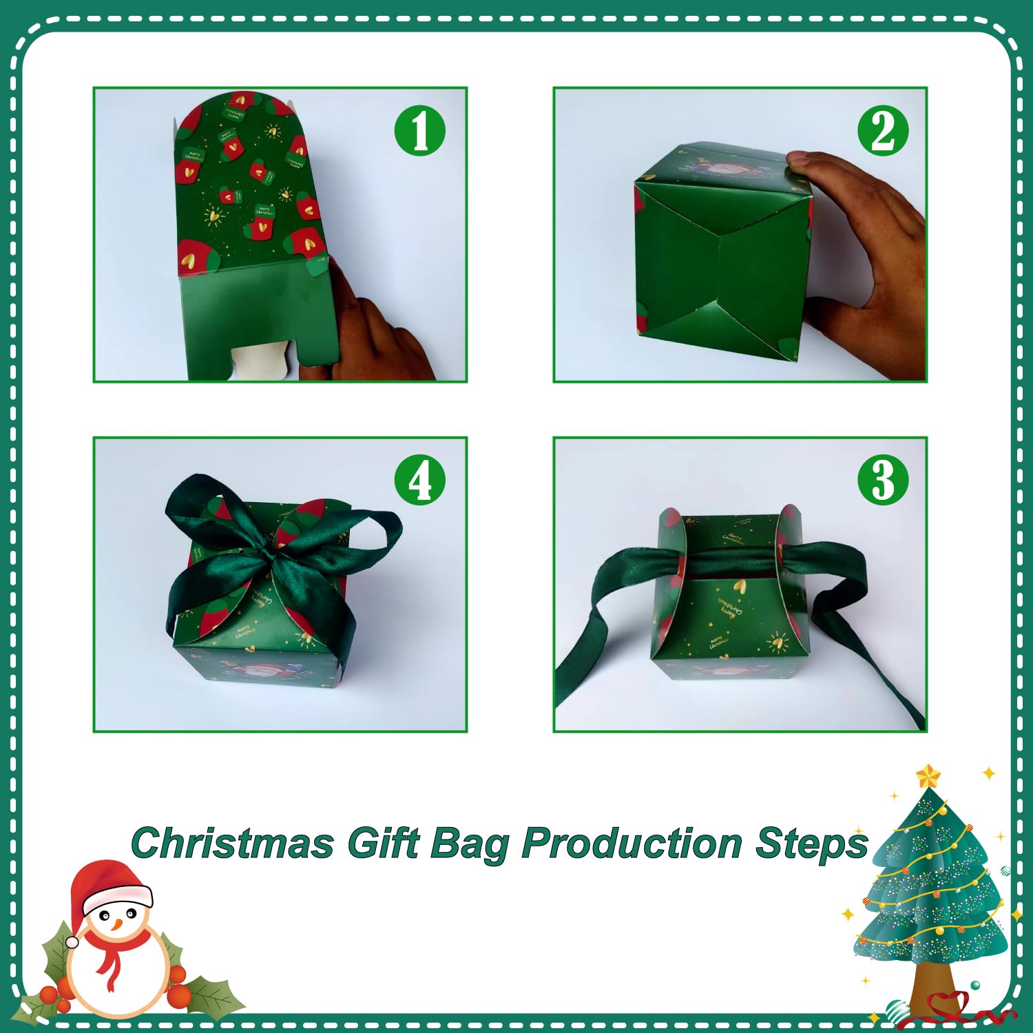 Christmas Gift Boxes Treat Cookie Favor Party Stacking Set with Lids Merry Christmas Goodie Paper Box Small Size Bow Bulk for Chirldren Mini Wrap Decorative Candy Holiday Santa Presents Bags Giving