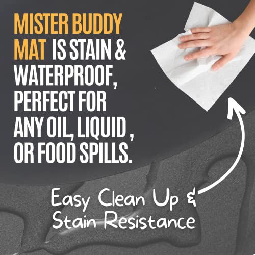 Mister Buddy Mat, 48” Round Rubber BBQ Grill Mat - Under Outdoor Grill Pad to Protect Deck, Patio, and Floors