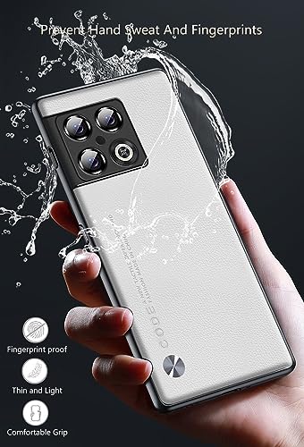 Puxssul for OnePlus 10 Pro 5G Case, Soft TPU Artificial Leather case,Extremely Light Ultra-Light Camera Protection Leather Cover Case for OnePlus 10 Pro 5G (White)