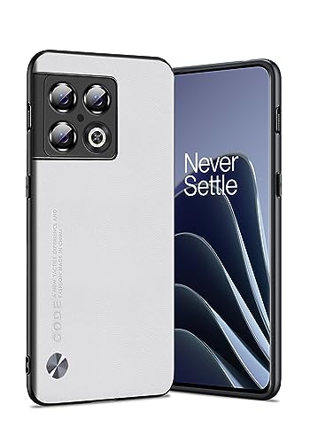 Puxssul for OnePlus 10 Pro 5G Case, Soft TPU Artificial Leather case,Extremely Light Ultra-Light Camera Protection Leather Cover Case for OnePlus 10 Pro 5G (White)