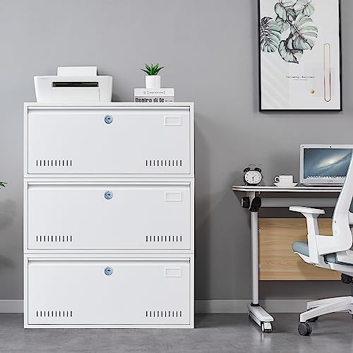 BUTISOW Metal Lateral File Cabinet with Lock,File Organization Storage Cabinets,Large Deep Drawers Office Cabinets,Home Office for Hanging Files Letter/Legal Size(Requires Assembly)