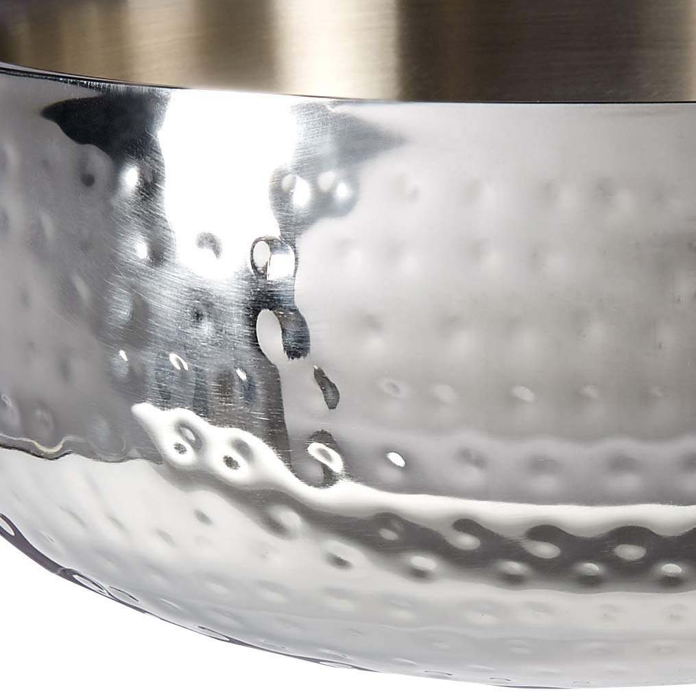 Elegance Hammered Salad Bowl β Double Wall Insulated Serving Bowl Keeps Ice Cream, Fresh Fruit and Cold Desserts Chilled β Made of Rust Resistant, Food Grade Stainless Steel (11.5β Diameter)