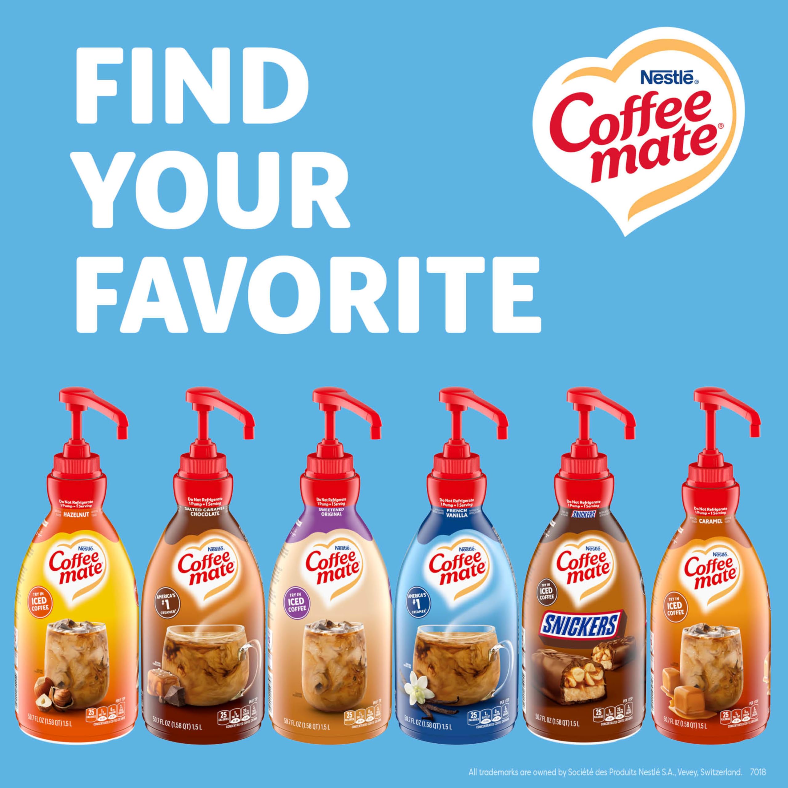 Nestle Coffee mate Coffee Creamer, French Vanilla, Concentrated Liquid Pump Bottle, Non Dairy, No Refrigeration, 50.7 Fl. Oz (Pack of 2)