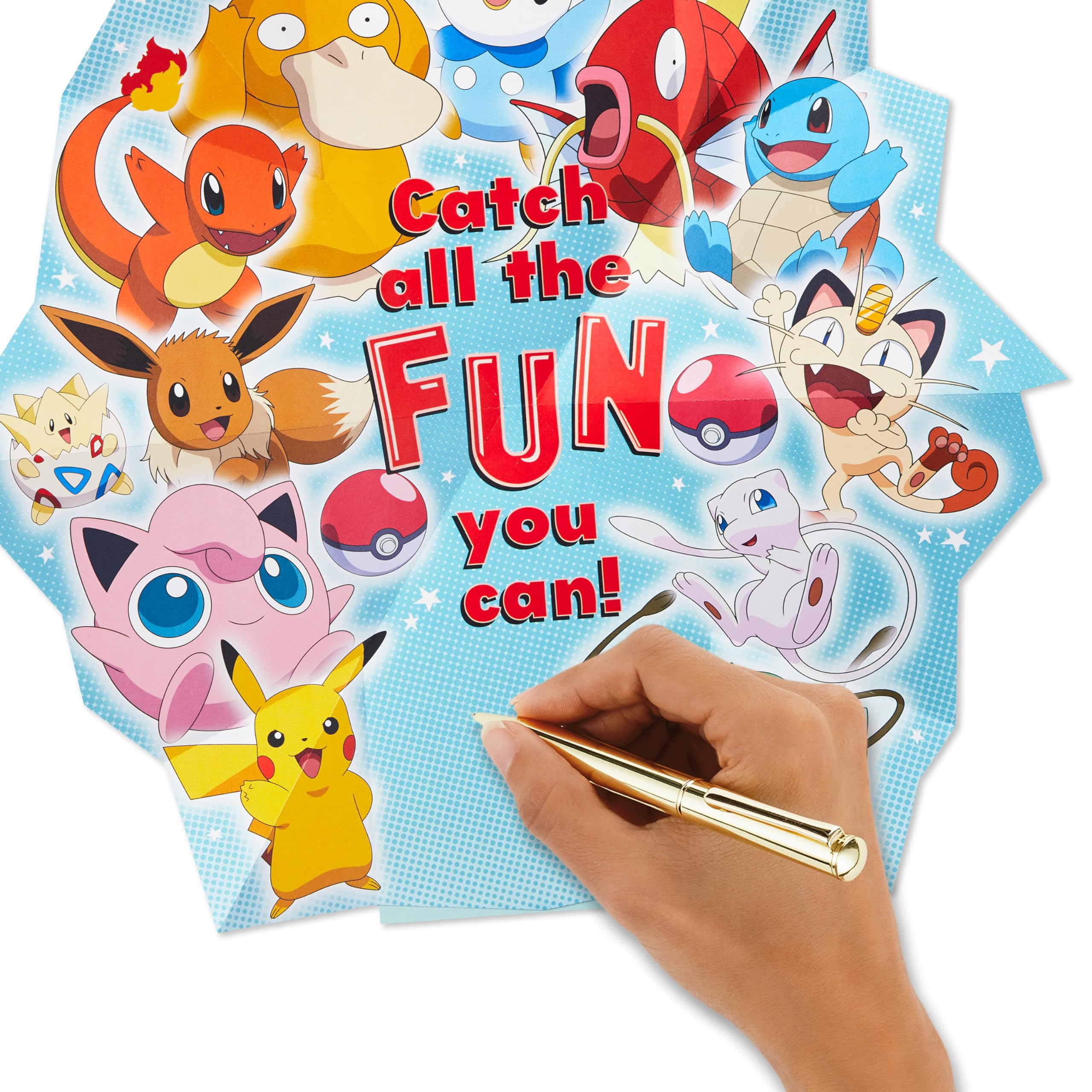 Hallmark Pokémon Pop Up Birthday Card for Kids (Pikachu, Squirtle, Charmander, Bulbasaur)