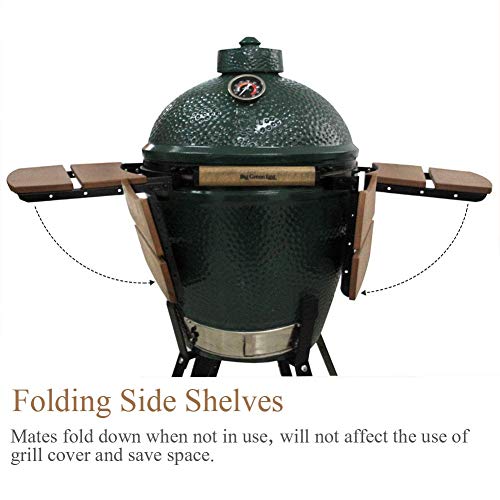 KAMaster 2 Slats Folding Side Shelves with 29 in Grill Full Cover,for Large Big Green Egg