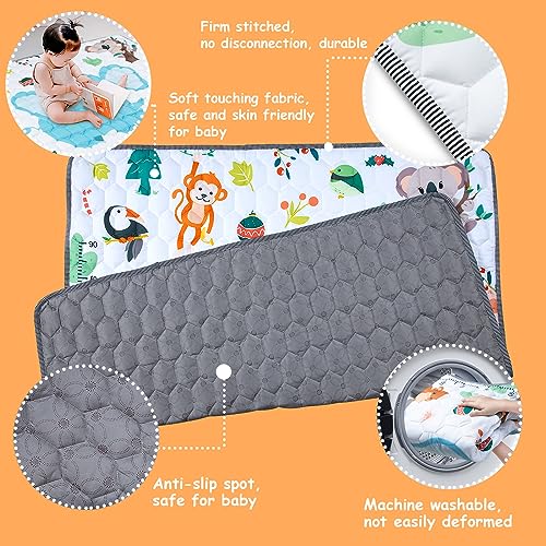 Funsland Baby Play Mat for Floor - 50x50 Kids Foldable Playmat for Babies and Toddlers