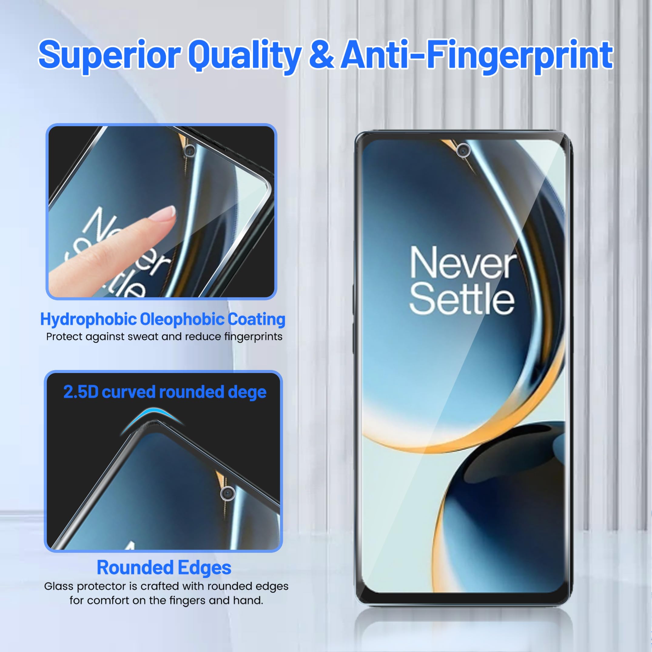 TQLGY 3 Pack Screen Protector for OnePlus Nord N30 5G with 3 Pack Camera Lens Protector, Ultra HD Tempered Glass, 9H Hardness, Anti-Scratch, Bubble Free, Easy Installation, Case Friendly