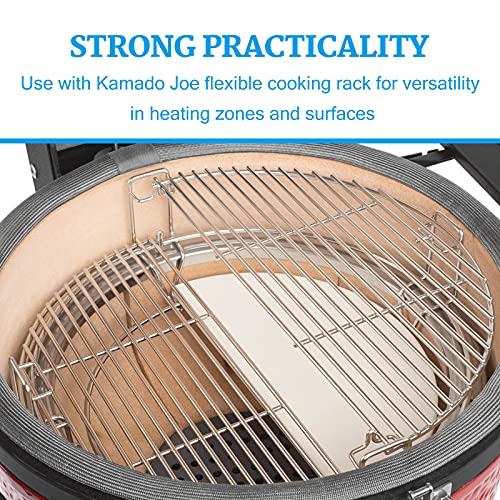 VANKEY 18’’ Half Moon Stainless Steel Cooking Grate for Kamado Joe KJ-HCG ,Large Big Green Egg Grill Grids Grates Parts,Kamado Joe Classic Reversible Griddle Accessories