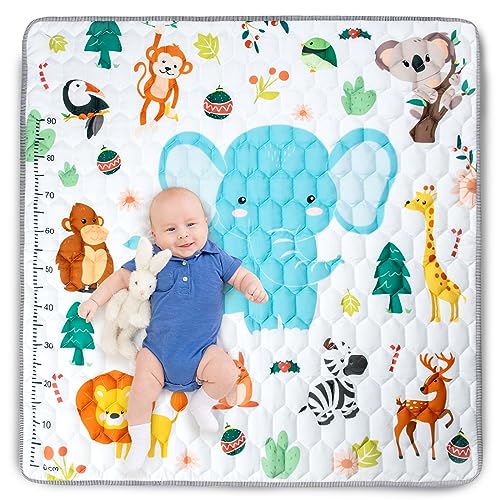 Funsland Baby Play Mat for Floor - 50x50 Kids Foldable Playmat for Babies and Toddlers