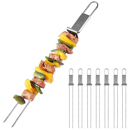 Bnlife Barbecue Skewers Stainless Steel for Grill Outings Cooking Toolsļ¼8-Pack set 13" BBQ Shish Kabob Skewer Sticks