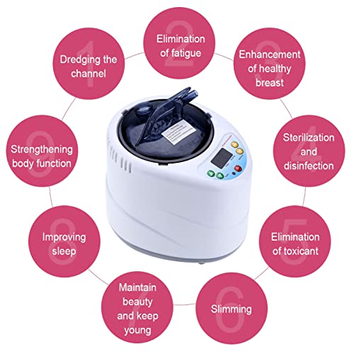 Ejoyous 2L Sauna Steamer Portable Sauna Steam Generator Home Spa Fumigation Machine Stainless Steel Therapy Steamer Pot with Remote Control for Body Relaxation(110V)