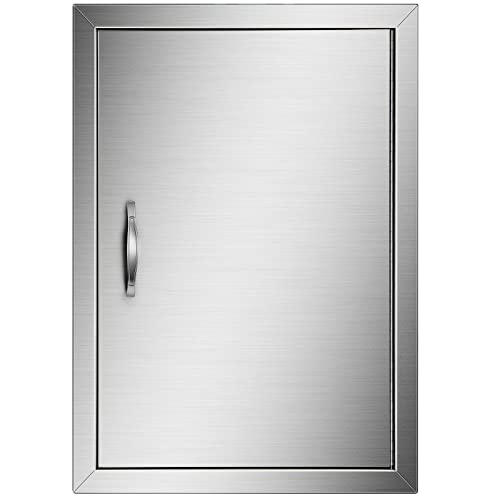 EBUY Outdoor Kitchen Doors 17Wx24H Inch BBQ Vertical Single Access Stainless Steel Door Good for Outdoor Kitchen BBQ Island Grilling Station