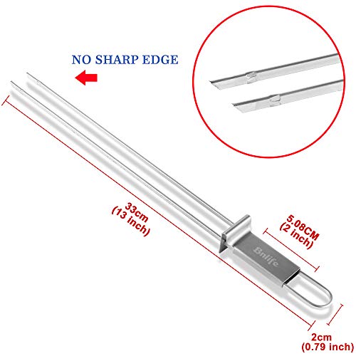 Bnlife Barbecue Skewers Stainless Steel for Grill Outings Cooking Tools，8-Pack set 13" BBQ Shish Kabob Skewer Sticks