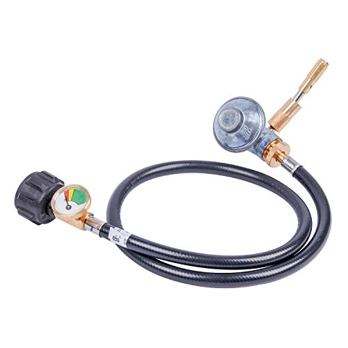 GasSaf 3 FT Propane Adapter Hose with Regulator,1 lb to 20 lb Converter Gas Regulator fit for Blackstone 17”, 22” Tabletop Griddles,Pit Boss 2 Burner Table top Gas Griddles