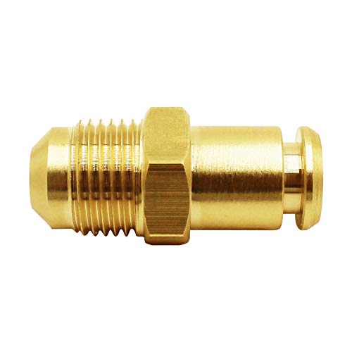 MENSI 3/8" Male Flare X 0.55" Slotted Nut Orifice Nozzle Adapter for 1lb Propane Camper Grill Convert to 20-100lbs Tank Regulator Hose 2 Packs