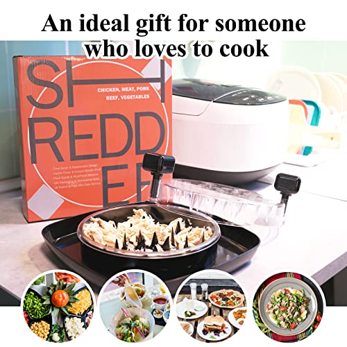 Chicken Shredder,Meat Grinder Alternative to Bear Claws Meat Shredder,Upgraded Non-Slip Larger Sharper Shark Fin Patent Design,Suitable for Pulled Pork, Beef and Chicken-Dishwasher Safe (Black)