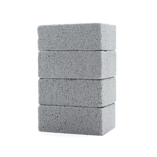 Magic Blackstone Griddle Scraper,4 Pack Gray Stone Cleaning Block Clean Brick for Grill, Removing Stains BBQ,Pool, Racks, Baking Steel, Oven, Flat Top Cookers, Utensils, Exfoliation Dead Skin, Toilet