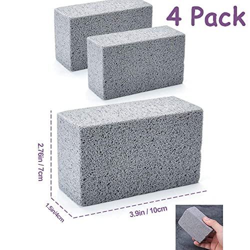 Magic Blackstone Griddle Scraper,4 Pack Gray Stone Cleaning Block Clean Brick for Grill, Removing Stains BBQ,Pool, Racks, Baking Steel, Oven, Flat Top Cookers, Utensils, Exfoliation Dead Skin, Toilet