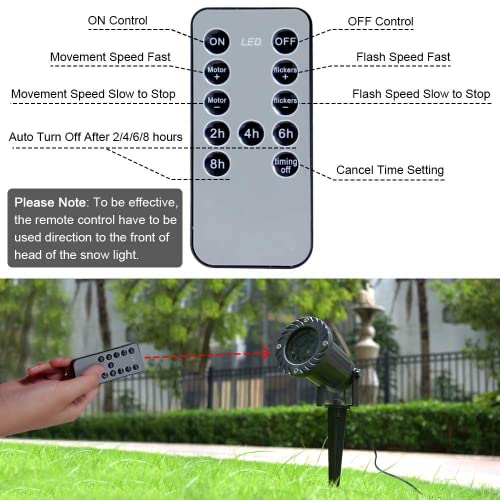 Christmas Clearance White Snowflake Outdoor Projector Light Waterproof with Remote Decorative Snowfall Lighting for Xmas/Party/House