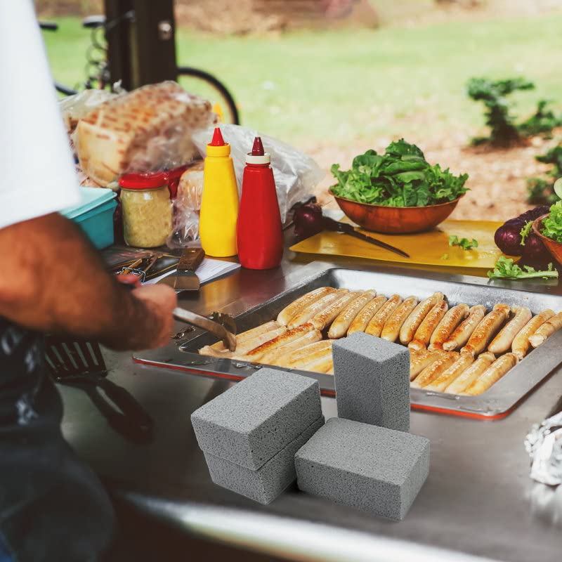 Magic Blackstone Griddle Scraper,4 Pack Gray Stone Cleaning Block Clean Brick for Grill, Removing Stains BBQ,Pool, Racks, Baking Steel, Oven, Flat Top Cookers, Utensils, Exfoliation Dead Skin, Toilet