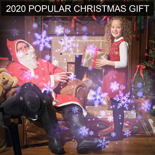 Christmas Clearance White Snowflake Outdoor Projector Light Waterproof with Remote Decorative Snowfall Lighting for Xmas/Party/House
