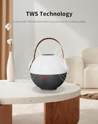 iGaur Night Light Beside Lamp: Touch Lamp with Wireless Charger Nightstand Music Desk Lamp - 5 in 1 Portable Bluetooth Speaker, Wireless Charging Lamp, Gifts for Kids Bedroom Office