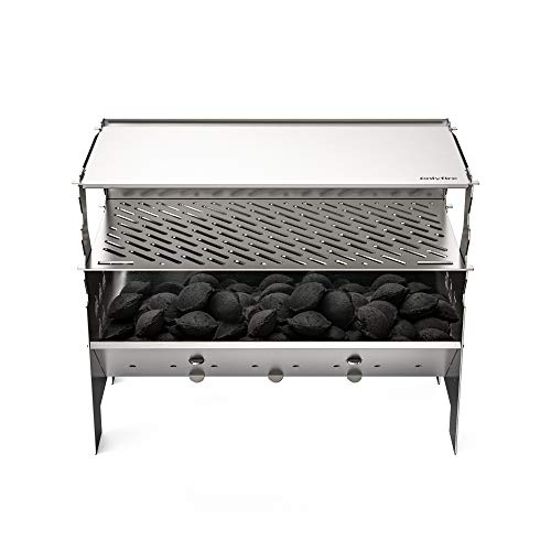 only fire Detachable Portable Charcoal Wood Grill Camping Grill for Picnic, Hiking, Backyard Cooking - with Handbag