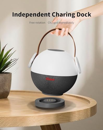 iGaur Night Light Beside Lamp: Touch Lamp with Wireless Charger Nightstand Music Desk Lamp - 5 in 1 Portable Bluetooth Speaker, Wireless Charging Lamp, Gifts for Kids Bedroom Office