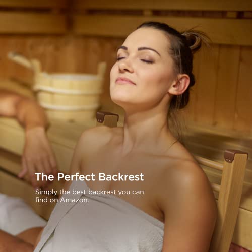 Northwood Sauna Backrest - Handmade from Canadian Red Cedar Wood - Comfortable S-Shape with Anti-Slip Pads