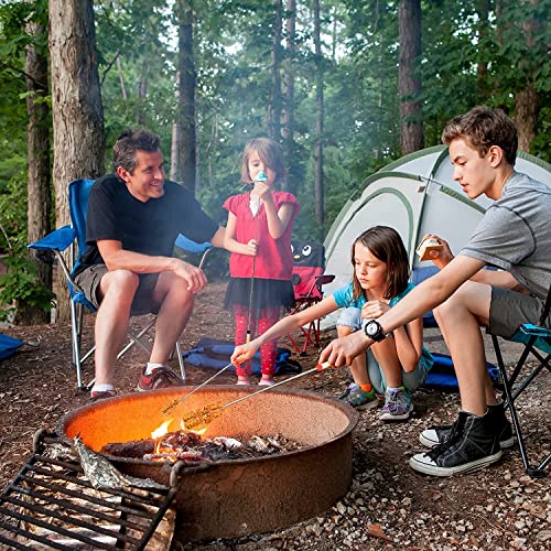 Simple Deluxe 16 Pcs 32 inch Marshmallow Roasting Sticks Extendable Design - Stainless Steel Smores Skewers For Camping, Bonfire, Fireplace, Retractible Sticks with Wooden Handle