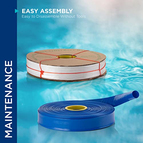 Alpine Corporation 300 Ft. PVC Lay-Flat Water Discharge Hose with 2" Inside Diameter, Blue