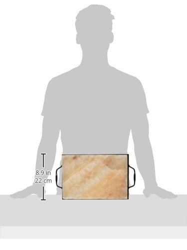 Charcoal Companion CC6064 Himalayan Salt Plate & Holder Set, 12" x 8" x 1.5", Black
