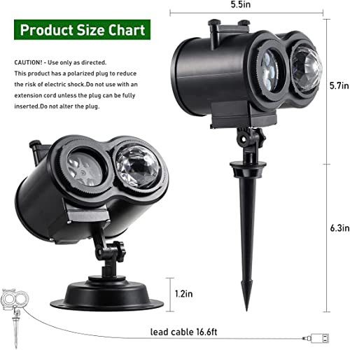 Christmas Projector Lights Outdoor Waterproof: Snowflake Holiday Projector Light with Remote Control - 26 HD Effects (3D Ocean Wave&Patterns) Projector Light for Xmas Holiday Party Garden Decorations