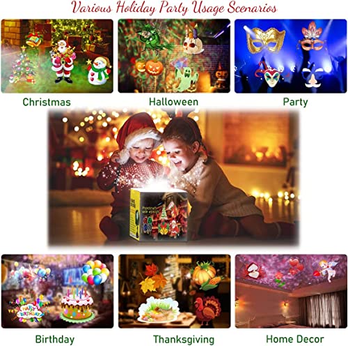 Christmas Projector Lights Outdoor Waterproof: Snowflake Holiday Projector Light with Remote Control - 26 HD Effects (3D Ocean Wave&Patterns) Projector Light for Xmas Holiday Party Garden Decorations