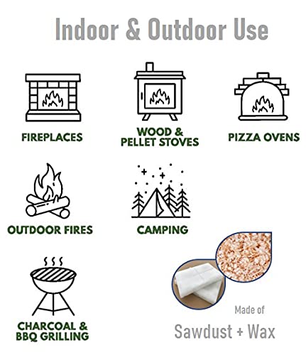 Superior Trading Fire Starter Pods in Travel Packs - Fire Starters for Campfires, BBQ, Grill, Pit, Wood Stove & Charcoal Starter, 15-20-Min Burn, 40 Extra Large Pods, USA Made, Brown, 3.5 Lbs
