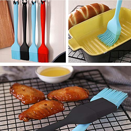 KitsKap Silicone Basting Brush 2 Pcs Pastry Brush for Oil, BBQ, Grill Barbecue Sauce Baking Brushes (Black)