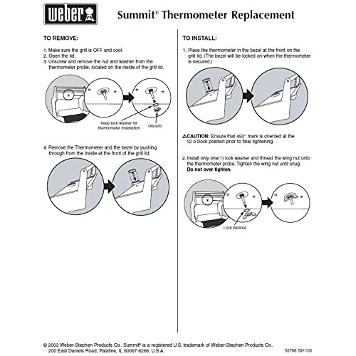 Weber # 60393 Genesis/Summit Thermometer without Tab