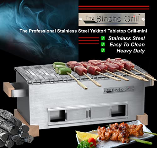 The Bincho Grill MG-168 Yakitori Tabletop Charcoal Griller-Mini Japanese Style Hibachi
