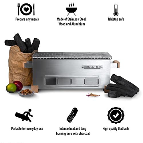 The Bincho Grill MG-168 Yakitori Tabletop Charcoal Griller-Mini Japanese Style Hibachi