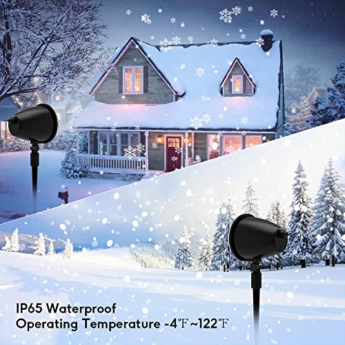 Snowfall LED Light Projector,Syslux Christmas Snow Light,Snowfall Projection Light with Snowstorm Effect for Christmas,Holiday,Halloween,Party,Garden,Wedding,Indoor Outdoor Decorations - 2 Sets