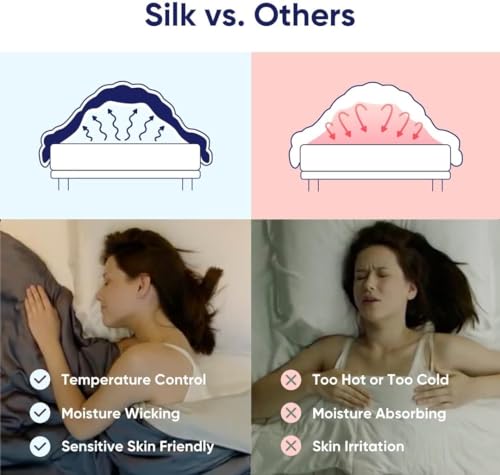 Vesta Washable Silk Lightweight Comforter, Cooling Blanket for Hot Sleepers, 100% Long Staple Mulberry Silk, Moisture & Thermal Control for Summer Use, Queen Size, Zen Purple