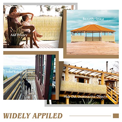 Tgzwme Natural Reed Fence Roller Blind,6FT X 16.4FT Bamboo Fencing Privacy Reed Screening for Outdoor, Gallery, Restaurant, Hotel, Patio